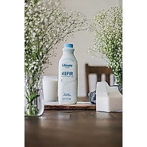 Lifeway Low Fat Kefir - Unsweetened, 10g Protein, 12 Live Active Probiotic Cultures, Up to 99% Lactose Free, Gluten Free – Plain, 32 oz