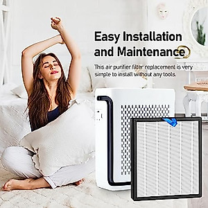 Vital 100S Replacement Filter Compatible with LEVOIT Vital 100S Air Purifier, 3-in-1 H13 Ture HEPA High-Efficiency Activated Carbon Filters Replace Vital 100S-RF (2 Pack)