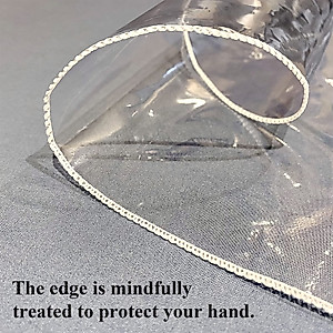 FeelingWarm Clear Table Protector - Clear Vinyl Table Cover - Protective Plastic Covering Transparent Tablecloth Waterproof 60" X 90" Oval