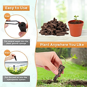 Yizhet 120 Pack Grow Sponges, Seed Pods Replacement Root Growth Sponges Compatible with AeroGarden, Seed Pods Kit with 8 Plant Labels and 1 Tweezers for Hydroponic Indoor Garden System