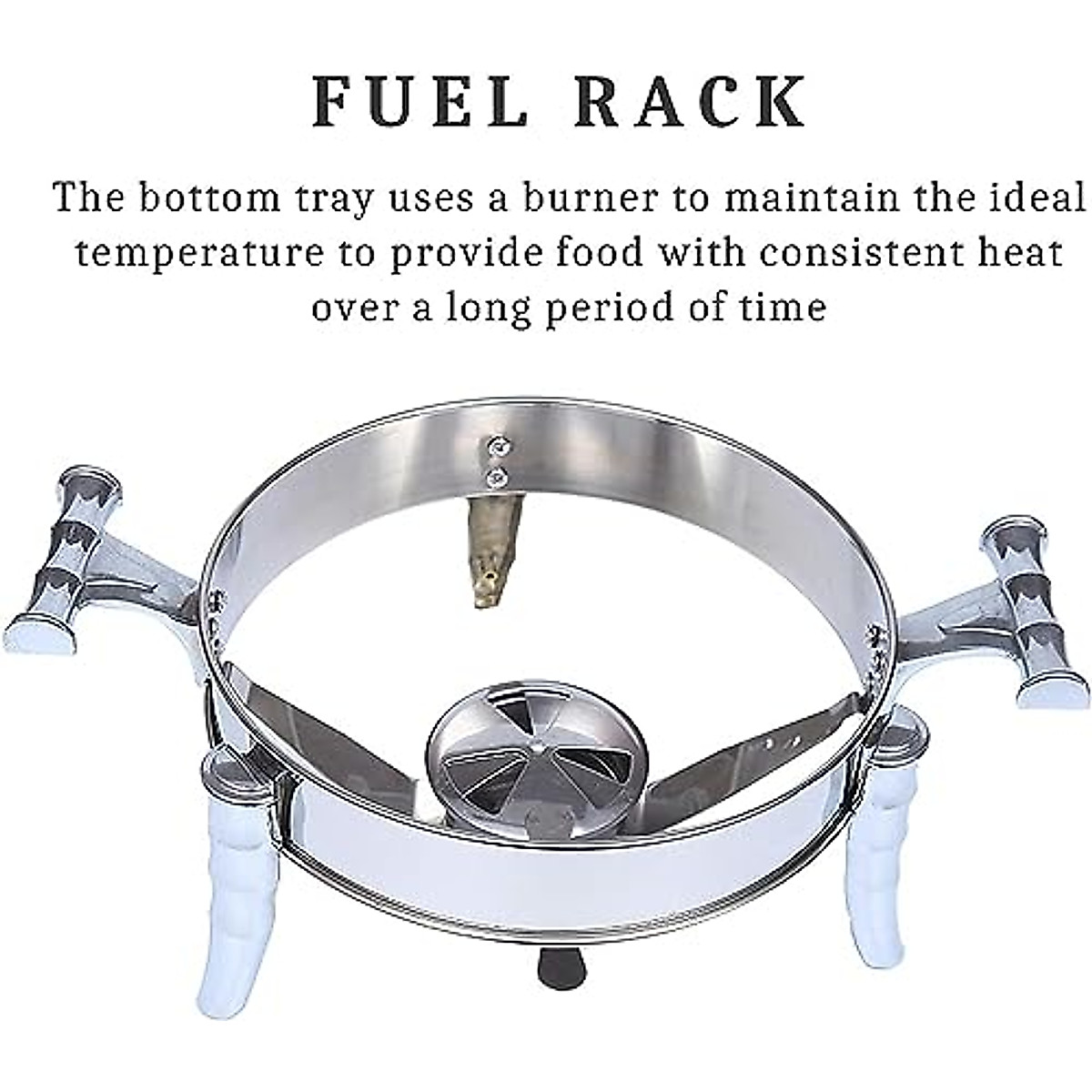 Stainless Steel Chafing Dish Fuel Holders, Round Catering Buffet Warming Container Server Tray, with Food Pan and Lid, for Party or Banquet