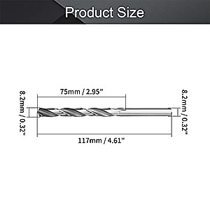 Utoolmart Twist Drill High Speed Steel Bit, Mini Twist Drill Bits Set, Jobber Small Twist Drill Bits, 8.2mm Twist Drill, HSS-4241 Twist Drill Bit Set, for Steel Aluminum Alloy, 5 Pcs