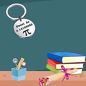 FEELMEM Mathematical Pi Symbol Jewelry Sweet As 3.1415 Keychain Pi Day Math Lover Gift Back to School Gift Math Teacher Gift (Sweet As-ky)