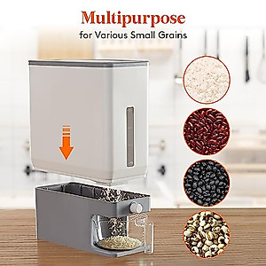 Lifewit Rice Dispenser 25 Lbs(11.3kg), Rice Storage Container Sealed Moisture Proof with Measuring Cup for Kitchen Pantry Household, BPA-Free