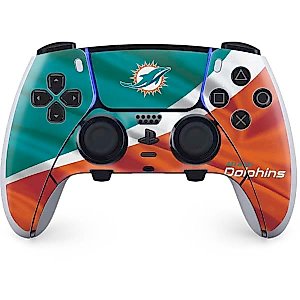 Skinit Gaming Decal Skin Compatible with PS5 DualSense Edge Pro Controller - Officially Licensed NFL Miami Dolphins Design