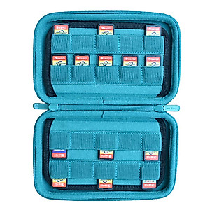 Deluxe Game Card Holder Case for 40 Nintendo Switch Games, Storage Case for Nintendo Switch Games and SD Cards -Turquoise