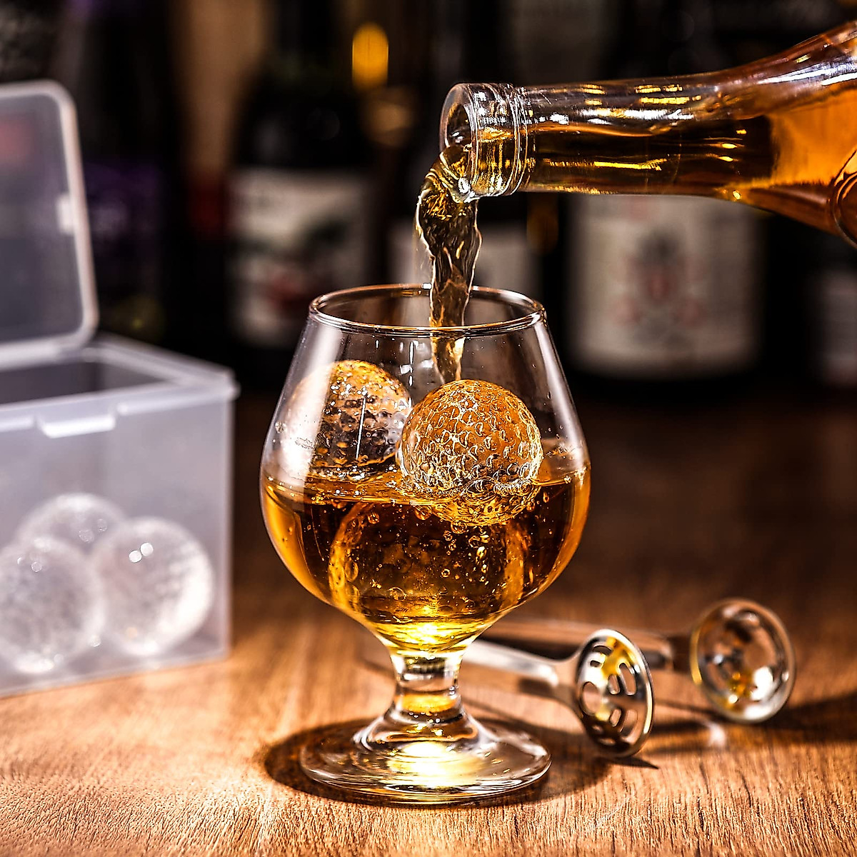 Golf Ball Whiskey Chillers Gifts Set for Father's Day Whiskey Ice Stone with Hockey Clip Whiskey Rocks Iced Cubes Chilling Rocks for Birthday Housewarming Anniversary Husband Dad Friend