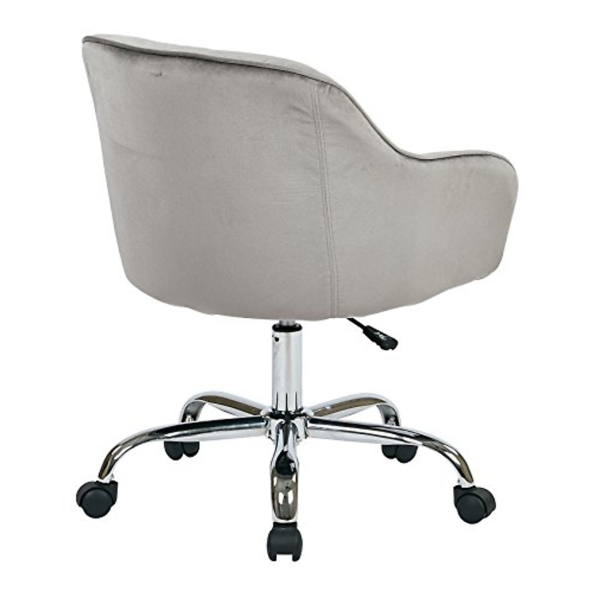 OSP Home Furnishings Bristol Adjustable Extra Plush Swivel Home Office Task Chair with Polished Chrome Base, Charcoal Grey Velvet