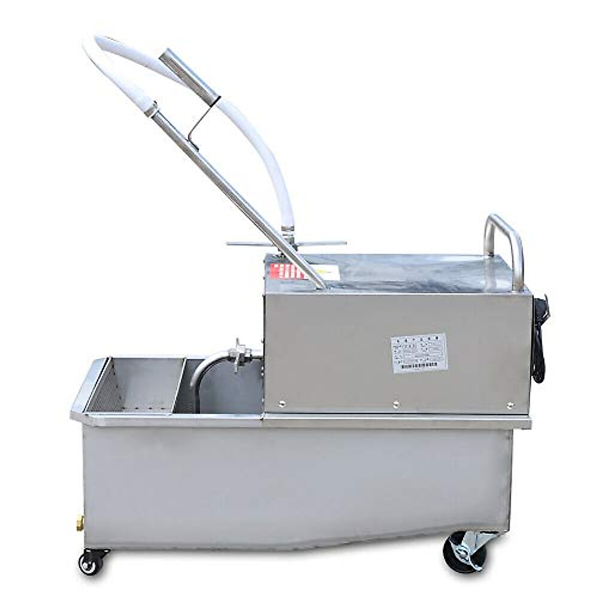 55 L /14.5 Gal Commercial Mobile Fryer Filter Machine/Oil Filter Truck, 550W Fryer Filter Frying Oil Filtering System for Restaurant - Gravity Sedimentation (US Stock)