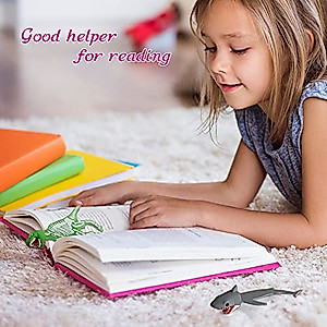 2 Pieces Luminous Bookmark Giant Shark Bookmark Cool 3D Bookmarks 3D Cartoon Animal Bookmark for Kids Boys Girls Men Women, School Supplies (Dinosaur and Shark Style)