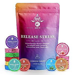 MR MIRYE Shower Steamers Aromatherapy for Women or Men, Organic with Chamomile Rose Lavender Mint Watermelon Eucalyptus Essential Oil, 18-Pack Shower Bombs Mothers Day Gifts for Her Birthday Gift