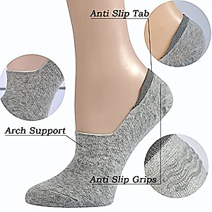 JORMATT 6 Pairs No Show Socks Women Non Slip Low Cut Short Socks with Grips Flat Boat Liner Socks, Women Shoe Size 5-8