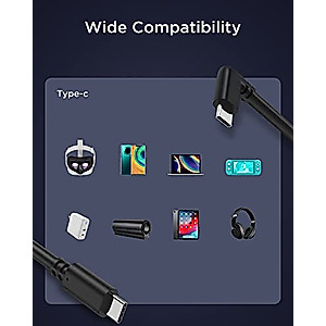 KIWI design Link Cable Accessories Compatible with Quest 2 VR Headset, USB 3.0 PC Game Cable Fast and Stable (10FT C to C)
