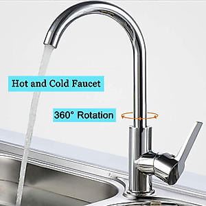 AVIMYA Upgraded Kitchen Sink Freestanding Utility Sink Laundry Cabinet Wash Basin with Hot and Cold Faucet for Balcony Garage Bathroom, Easy to Assemble/20.8X15.3In