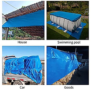 Macl Rectangular Pool Cover,120 in. x 72 in. 10ft x 6ft Rectangle Inflatable Swimming Pool Cover,Dustproof Outdoor Paddling Family Pools Protector with Adjustable Draw Strings