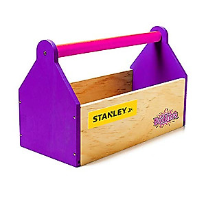 Stanley Jr. STANLEY Jr DIY Toolbox Kit for Kids - Easy to Assemble Wood Craft Toolbox - Build A Tool Box for Kids - Paint - Brushes Included