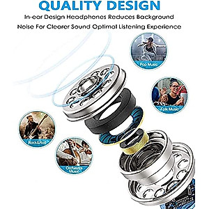 Wired Earphones Hi-Fi Sound Headphones Handsfree Mic Headset Earbuds Compatible with Samsung Galaxy A6 - Galaxy A70 - Galaxy A71 5G - Galaxy A72 5G - Galaxy A9