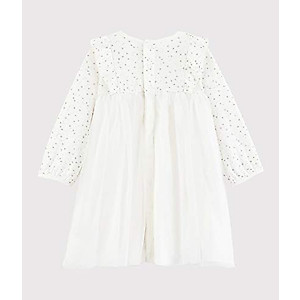 Petit Bateau Baby Girls Long Sleeve Tulle Skirt Dress (6 Months) White