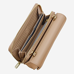 Pixie Mood Jane 7.75 x 5.25 Vegan Leather 2-in-1 Crossbody Wallet Purse, Sand