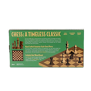 Regal Games Wooden Chess Set for Adults with Chess Board (10 x 10) & Wood Chess Pieces | Travel & Portable Table Games for Fun Family Game Night