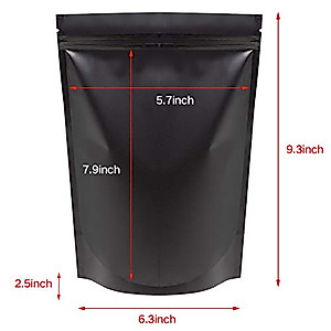 YunKo 100 PACK Black Mylar Bags for Food Storage Resealable Bags for Small Business(6x9 Inches)