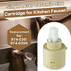 Enhon Single Lever Ceramic Disk Cartridge Compatible with 974-035/974-0350, Compatible with Price Pfister Marielle Kitchen Faucet, Faucet Cartridge Replacement