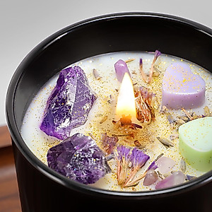 Get Well Candle with Healing Crystals - Get Well Gifts for Women After Surgery, Humor Surgery Recovery Gifts for Women, Get Well Soon Gifts, Lavender Scented Candle, 10 oz, Black