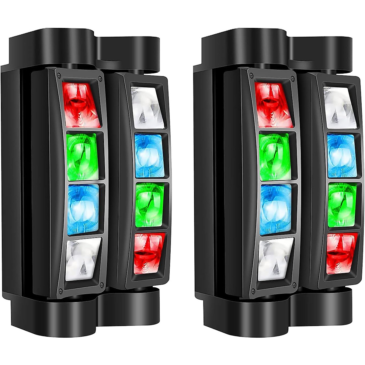 BETOPPER Moving Head DJ Lights,Stage Lights for Parties, RGBW 8x3W LED Spider Lights, Sound Activated & DMX-512 for Party, Pub, Wedding Event, Club, Carnival Festival, Disco Stage Lighting(2 Packs)