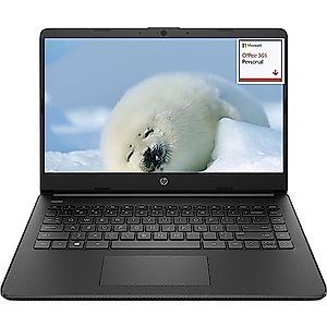 HP 14" Latest Stream Laptop Ultral Light for Students and Business, Intel Celeron Processor, 16GB RAM, 64GB eMMC, 1 Year Office 365, Fast Charge, HDMI, WiFi, USB-A&C, Win 11 GM Accessory, Jet Black