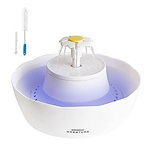 Cat Water Fountain, 360 Cat and Dog Water Dispenser, 3 Ways to Drink, LED Light with Switch, Multi-Directional Streams, Extremely Quiet