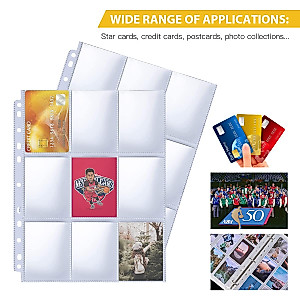 9 Pocket Page Protector, 390 Pack Trading Card Sleeve, Baseball Card Sheets for 3 Ring Binder, for Skylanders, MTG, Coupon, Game Cards, Trading Cards, Football Cards …