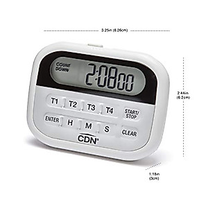 CDN 4-Event Clock Digital Timer, White