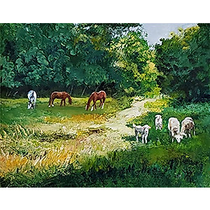 SOLD - Lush Countryside, Landscape by Internationally Renowned Painter Yary Dluhos