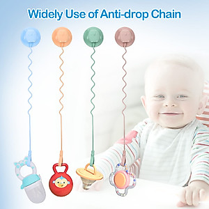 CAROMOLLY Toddler Utensils, Toddler Fork and Spoon Set Stainless Steel Toddler Silverware Set with Suction and Anti-Dropping Chain, Baby Utensils with Case On-The-Go 2 Pcs Blue