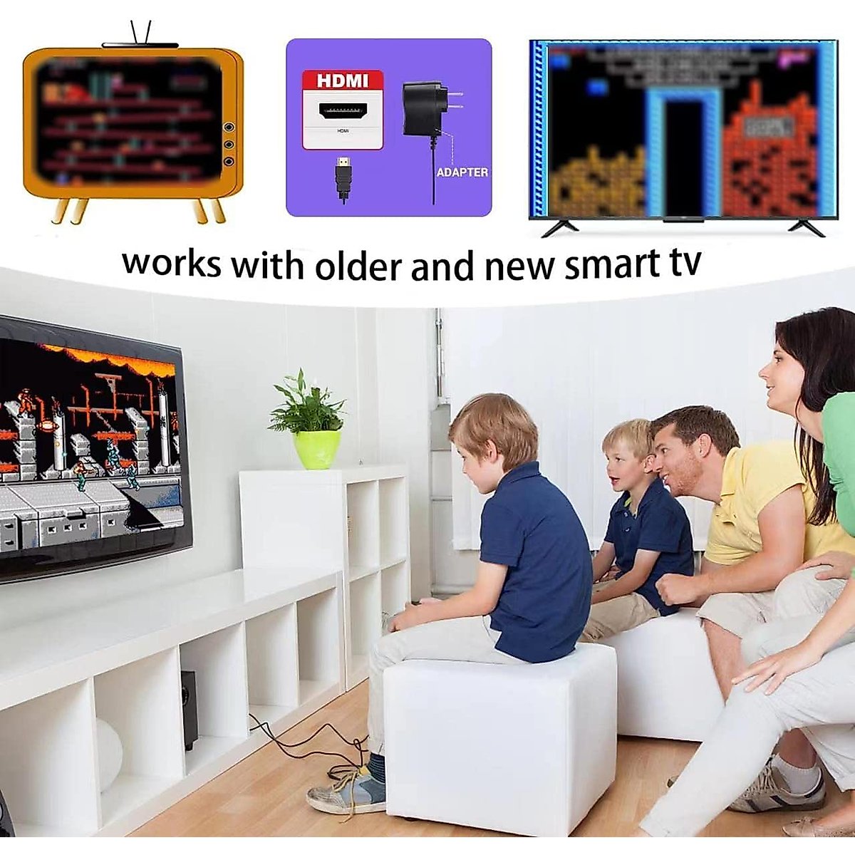 Super Retro Game Console Classic Mini HDMI System with Built in 821 Old School Video Games, Super Classic Edition System, Plug and Play