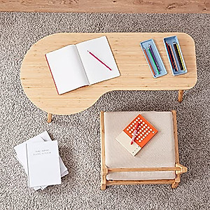 CENZEN Bamboo Coffee Table for Living Room Unique Coffee Tables Low Japanese Style Table for Sitting on The Floor Accent Furniture