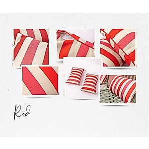 ABOUND LIFESTYLE Insert Included Outdoor Pillows Waterproof, Striped Outdoor Lumbar Pillow Set of 2, All-Season Cushions for Patio Furniture, Patio Furniture Pillows, Outdoor Throw Pillows (12”x20”)