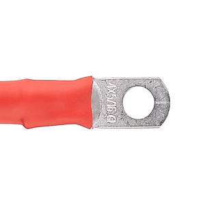 Exell Battery 4 Gauge Interconnecting Copper Cable, 6-Inch Length with 5/16-Inch Lugs (Red)