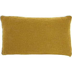 Mina Victory Life Styles Throw Pillow, 12"X21", Mustard