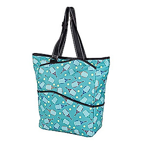 Sydney Love Sport Serve It Up Tall Tote w Tennis Racquet Compartment, Turquoise