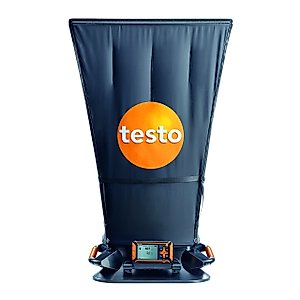 Testo 420 Flow Hood – Air Flow Meter for Airflow, air velocity, volume flow, temperature, and relative humidity – HVAC Air Flow Meter CFM with Tiltable Display, Bluetooth, and App Compatibility