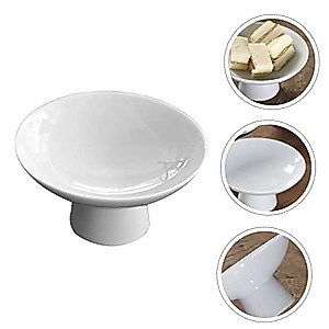 EXQUIMEUBLE ceramic stemware glass containers for food bread container dresser decor porcelain fruit basket ceramic snacks Dessert Candy Display Tower Afternoon Tea Plate Cake Trays white Oval