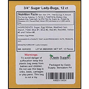 Lucks Ladybug Sugar Decorations Dec-on for Cupcakes Cakes decorations 24 Pk