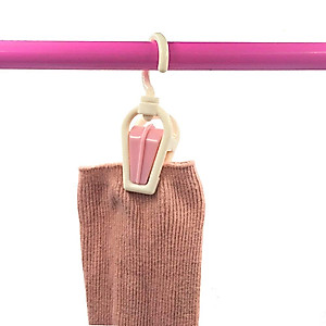 10pcs Assorted Color Portable Strong Plastic Swivel Hook Multi-functional Clips Laundry Hooks Clothes Pins Hanging Curtain Clips Beach Towel Clips from Blowing Away(Random Color)