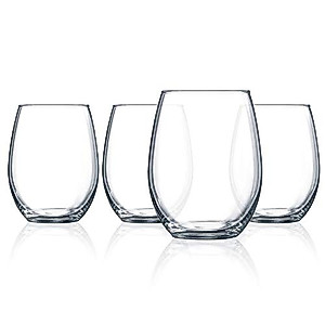 Luminarc Arc International N7337 Cachet Stemless Wine Glass,15 Ounce, Set of 4, Clear