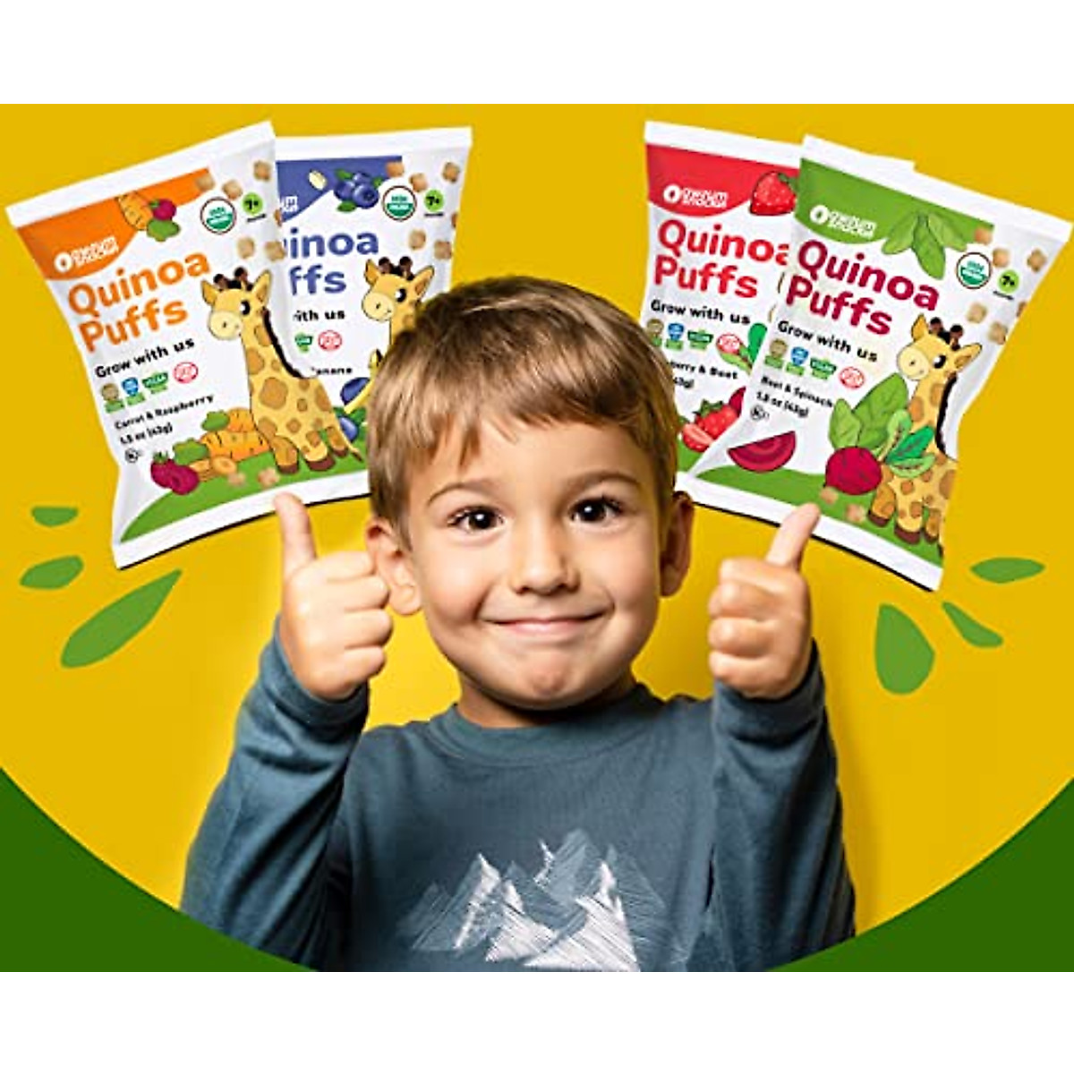 Awsum Snacks Variety Baby Puffs - Happy Healthy Baby Snack - Natural Plant Based Puffed Snacks - Certified USDA Organic Kosher Non GMO Gluten Free Vegan - No Added Sugar - Non-Allergy (12 1.5oz bags)