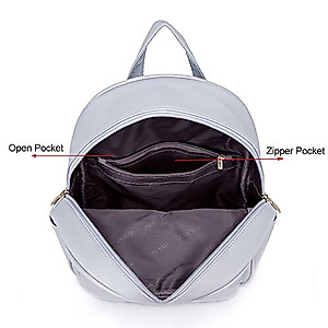 DIOMO Mini Backpack for Girls Cute Cat Small Purse, 4-PCS Casual Daypacks for Women Girls (Grey)