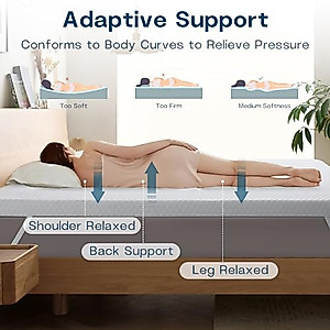 3 Inch Gel Memory Foam Mattress Topper King Size, Cooling Mattress Pad for Back Pain, with Removable Bamboo Cover，Bed Topper Soft & Breathable