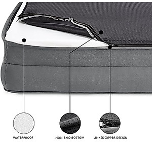 Pets Bed, Calming Anti Anxiety Crate Bed for Pets, Bed Machine Washable Breathable Soft Padding (30" L x 6" W x 20" H)