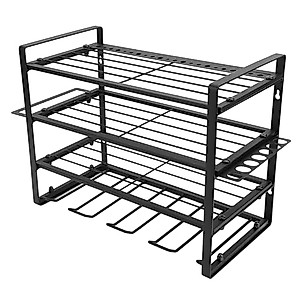 Power Tool Organizer, Large Power Tool Organizer Wall Mount, 4 Layers Garage Tool Organizers, Wall Mounted Power Tool Holder for Home, Garage, Warehouse, Workshop